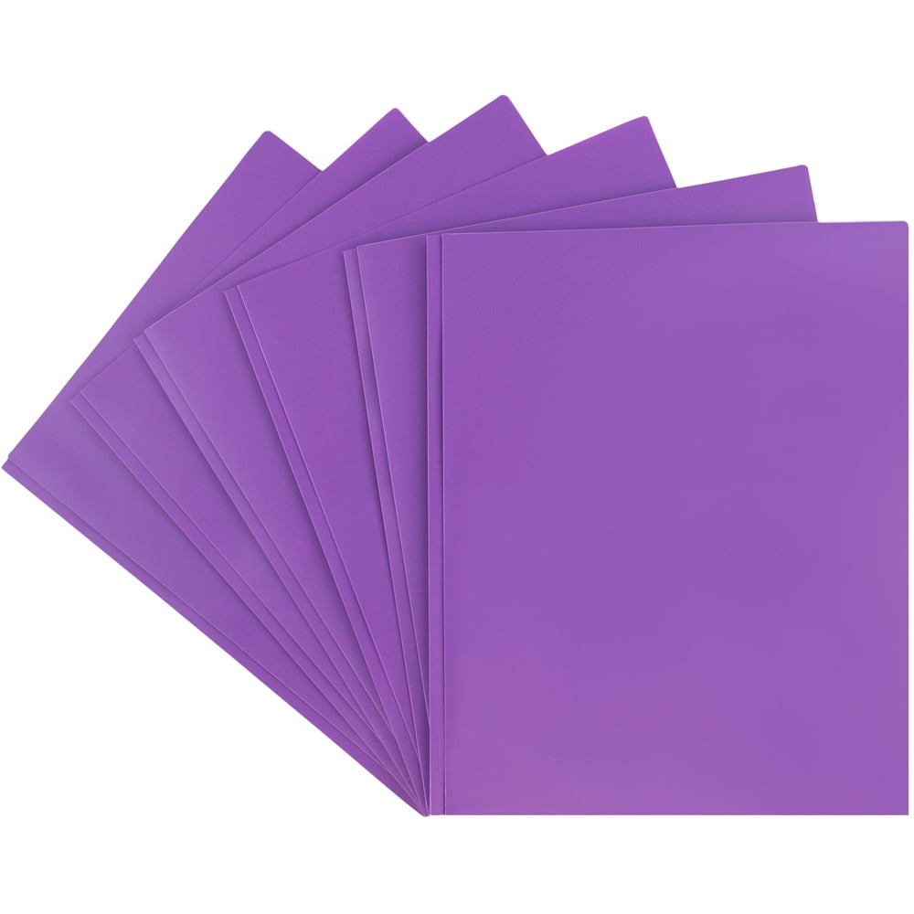 JAM Paper Medium Weight Plastic School Folder with Clasps, Purple, 6 ...