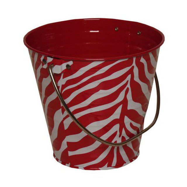 JAM Paper Metal Pail Bucket, Pink & White Zebra, 1/Pack, Small, 3 3/4 x ...