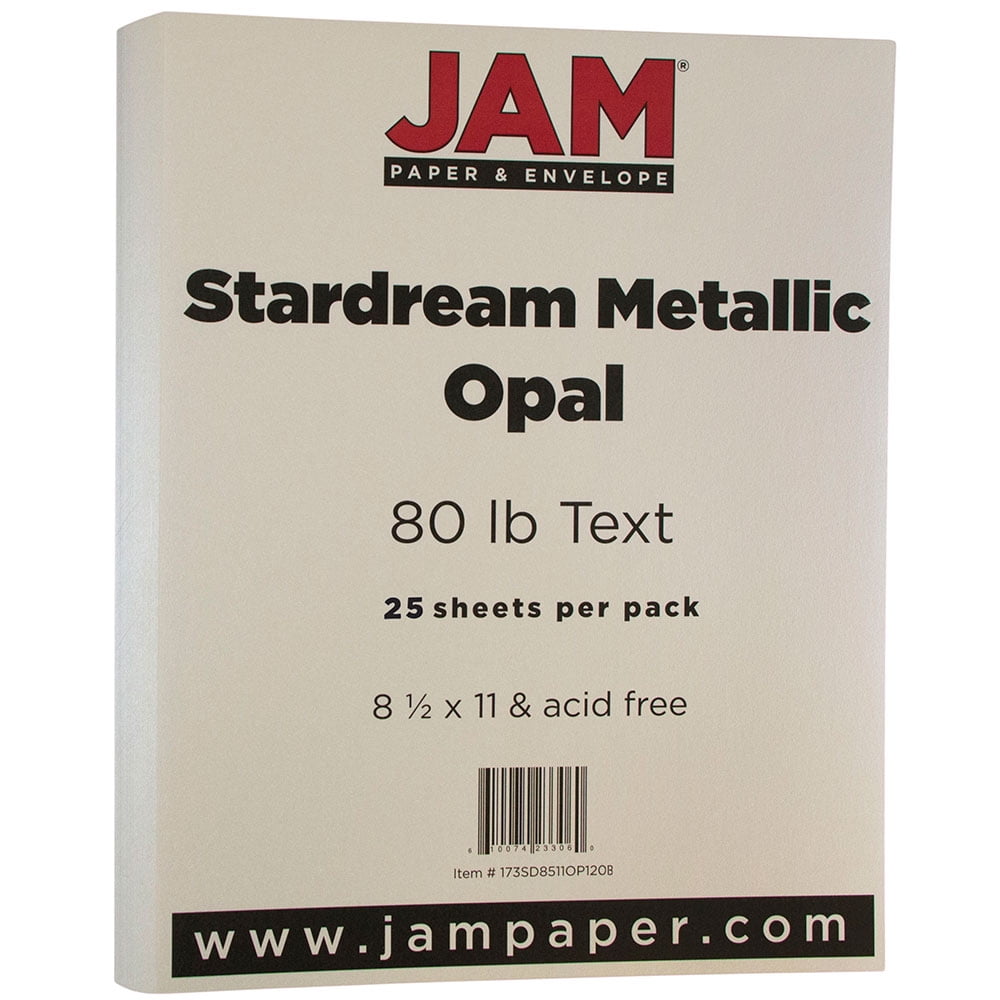 JAM Paper Metallic Paper, 8.5 x 11, 32lb Opal, 25 per Pack - Walmart.com