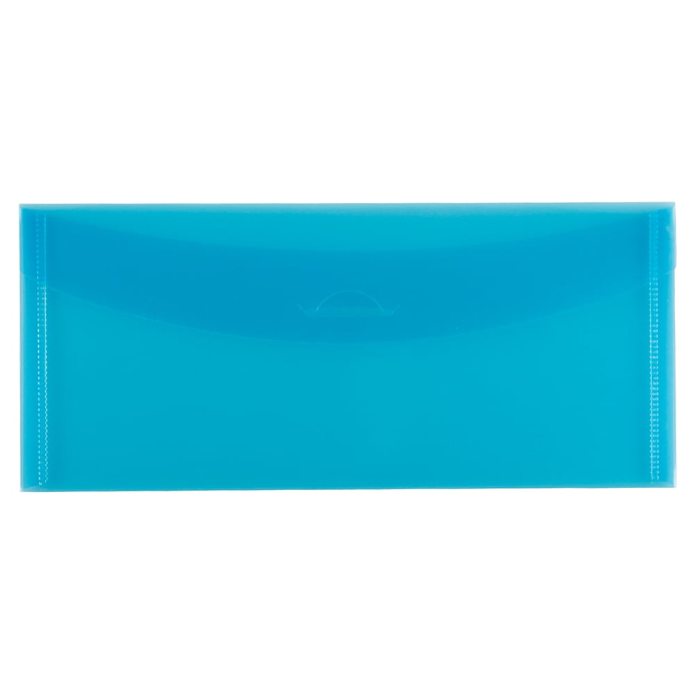 JAM Paper No. 10 Plastic Tuck Flap Envelopes, 5 1/4 x 10, Blue, 12/Pack ...