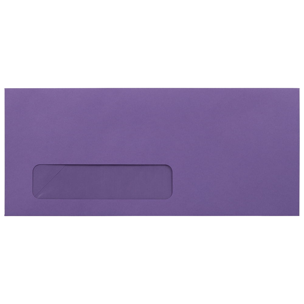 JAM Paper No. 10 Window Envelopes, 4 1/8 x 9 1/2, Violet Purple, 50 ...