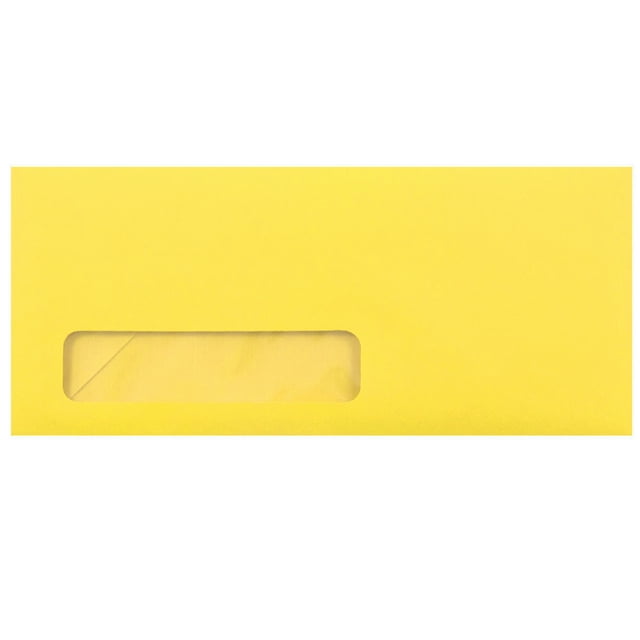 JAM Paper No. 10 Window Envelopes, 4 1/8 x 9 1/2, Yellow, 250/Pack ...