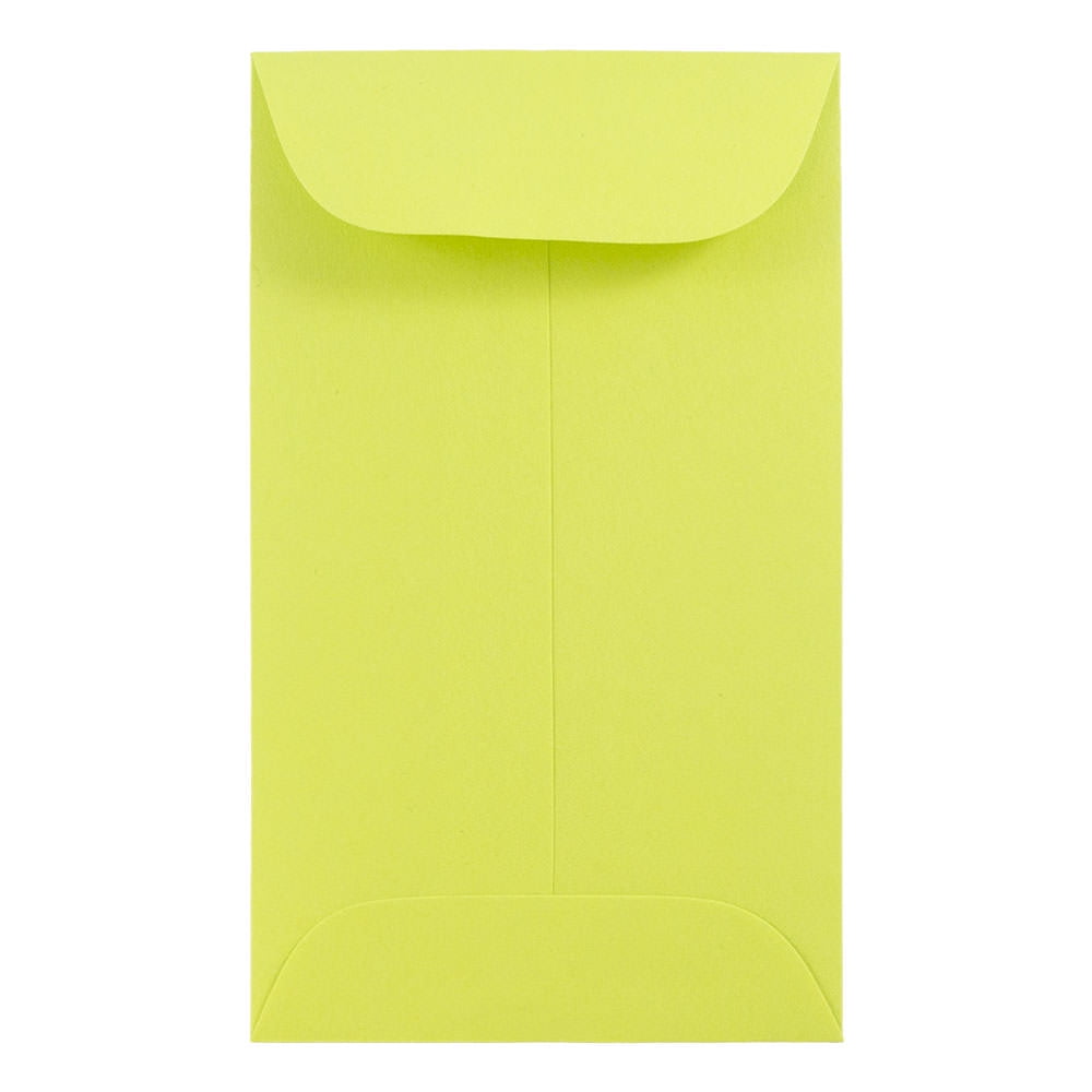 JAM Paper No. 5.5 Coin Envelopes, 3 1/8 x 5 1/2, Lime Green, 25/Pack ...