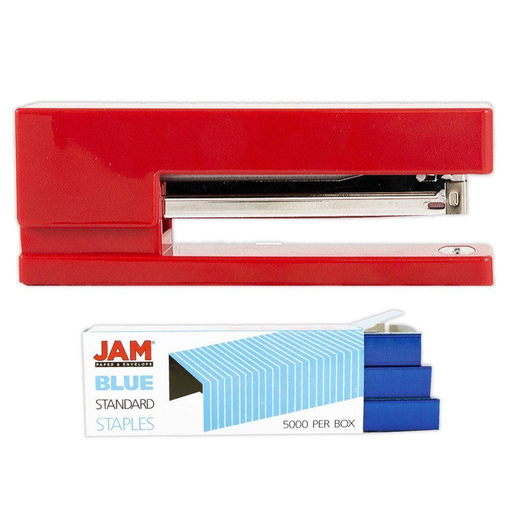 JAM Paper Office & Desk Set, 2/Pack, 1 Red Stapler & 1 Blue Staples ...