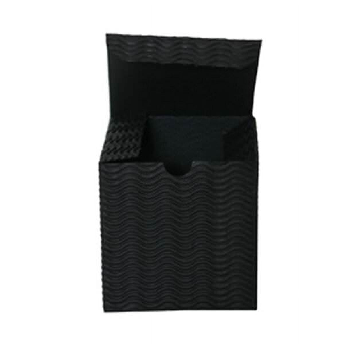 JAM Paper Open Lid Gift Box, 4 x 4 x 4, 1/Pack, Black Corrugated Wave ...