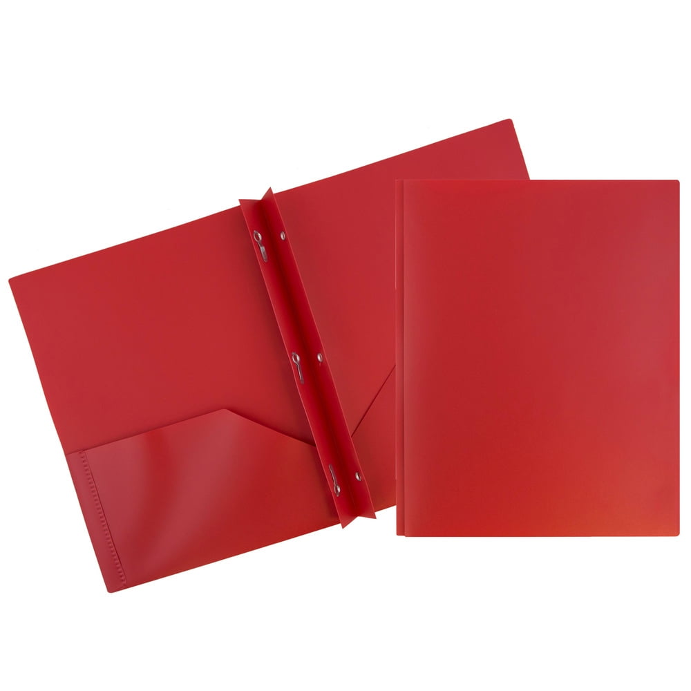 JAM Paper POP Plastic Folders with Clasps, Red, 6 per Pack - Walmart.com