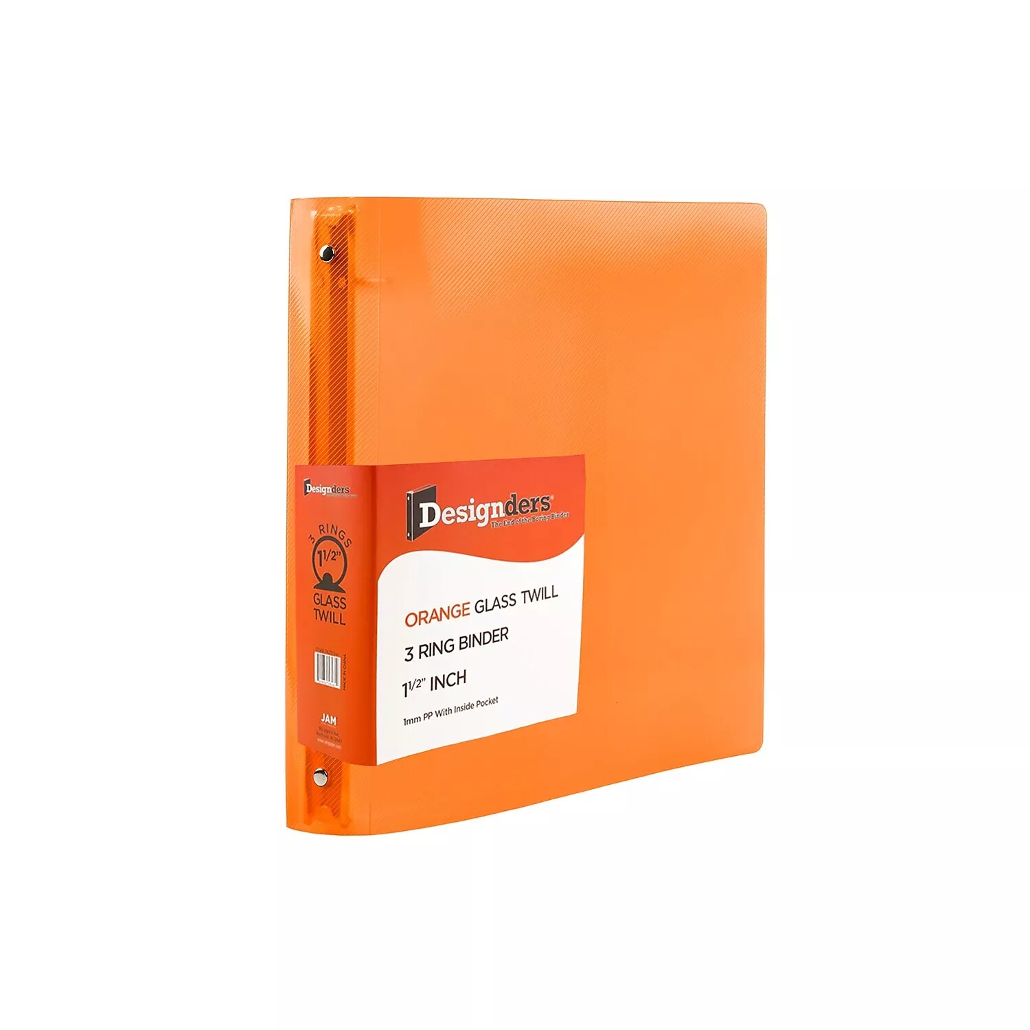 JAM Paper Plastic 1.5 Inch Binder Orange 3 Ring Binder Sold ...