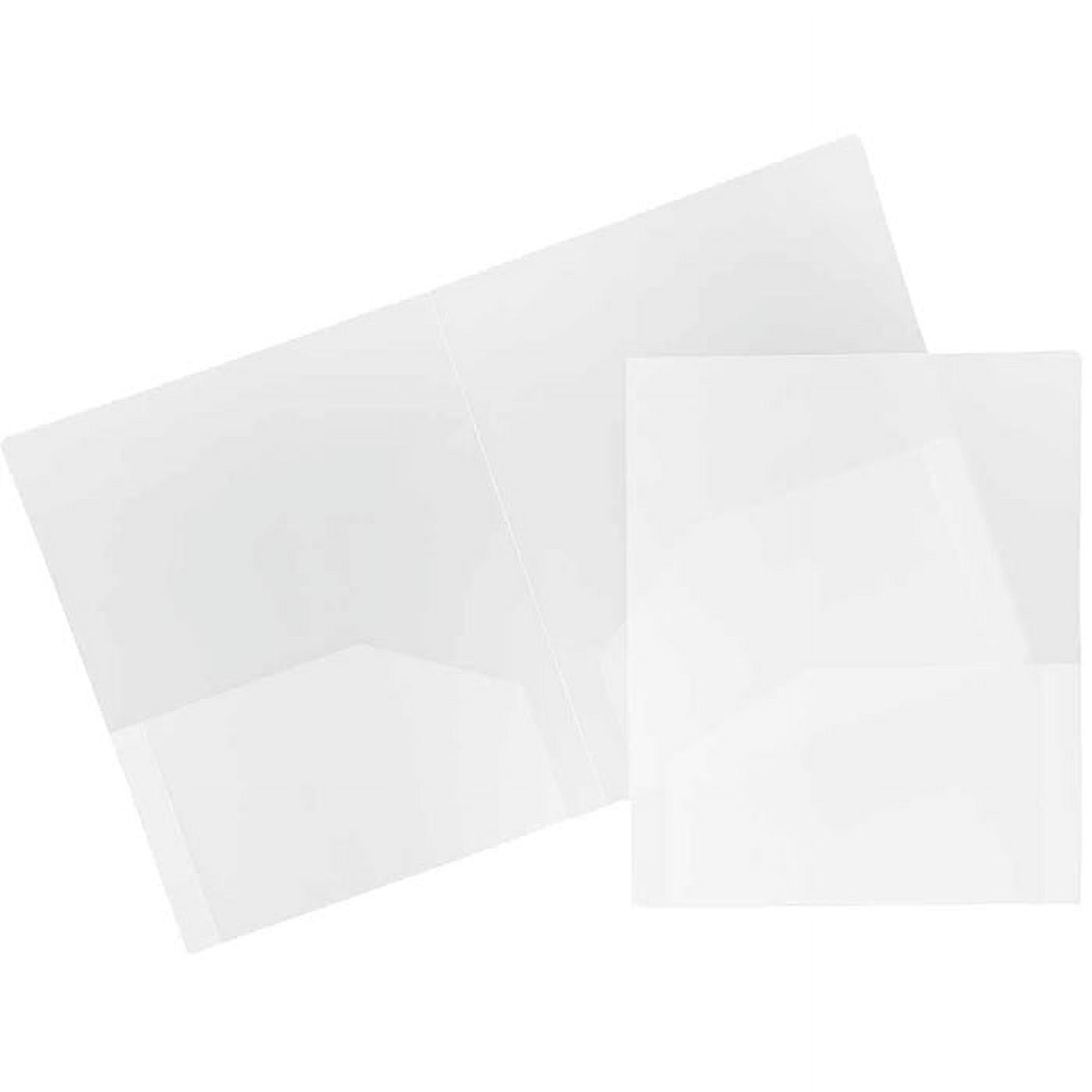 JAM Paper Plastic 2 Pocket Heavy Duty Folders, Clear, 9 x 12, 6 Pack ...