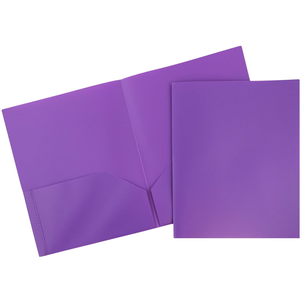 JAM Paper Plastic 2 Pocket School POP Folders, Purple, 6/pack - Walmart.com