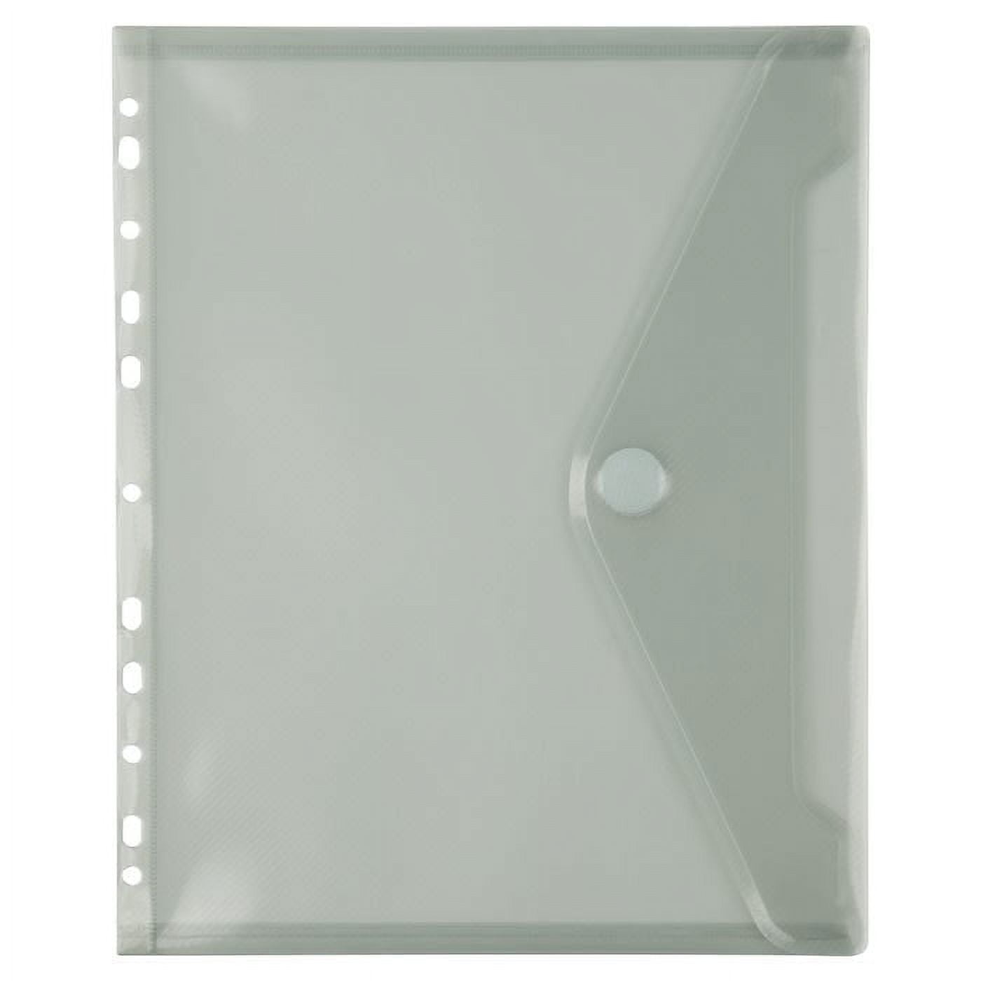 JAM Paper Plastic 3 Hole Punch Binder Envelopes, Hook & Loop Closure, 9 ...