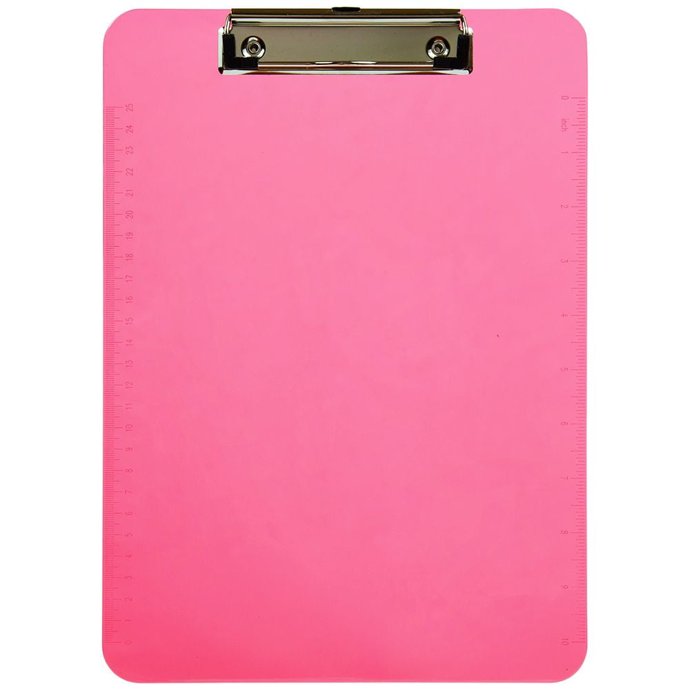 JAM Paper Plastic Clip Board, Pink Clipboard, 1/Pack, 9 x 12.5 ...