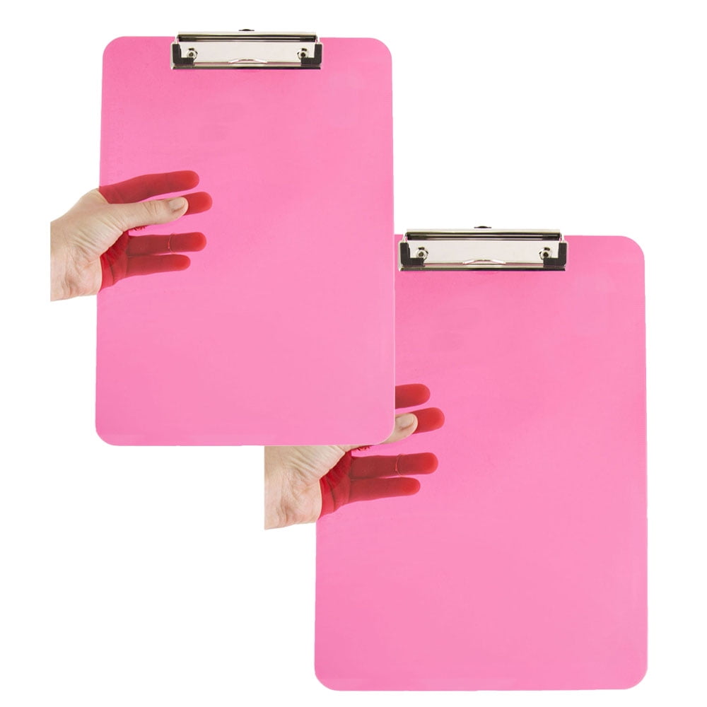 JAM Paper Plastic Clip Boards, Pink Clipboards, 2/Pack, 9 x 12.5 ...