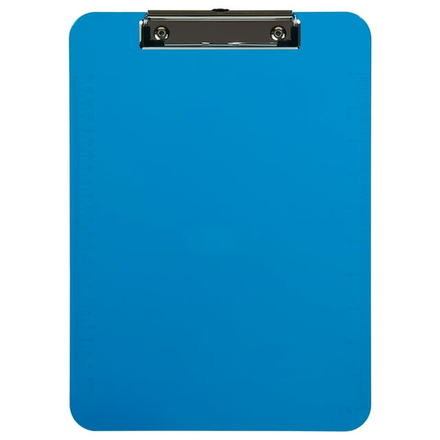 JAM Paper Plastic Clipboards, 9 x 12.5, Blue, Metal Clip, 1/Pack ...