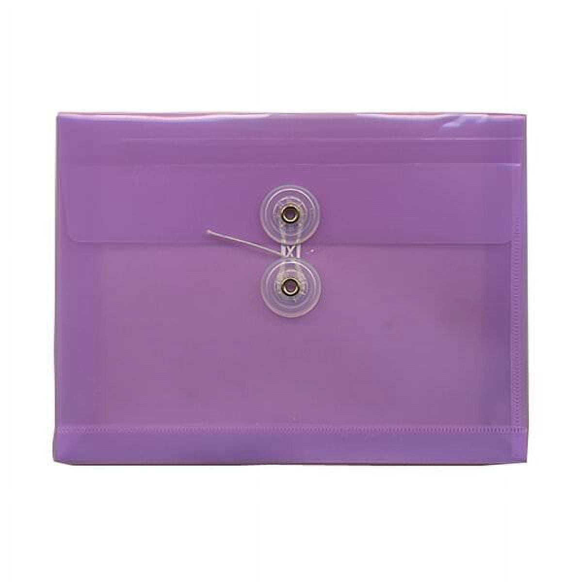 JAM Paper Plastic Envelopes, 5.5x7.5, 12/Pack, Lilac Purple, Button String, Index Booklet ...