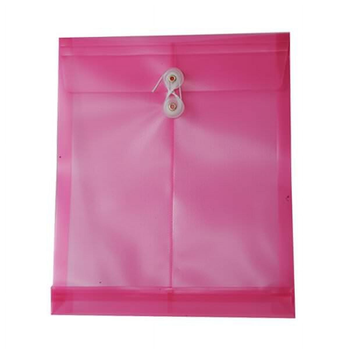 JAM Paper Plastic Envelopes, 9.8x11.8, 12/Pack, Hot Pink, Button String ...