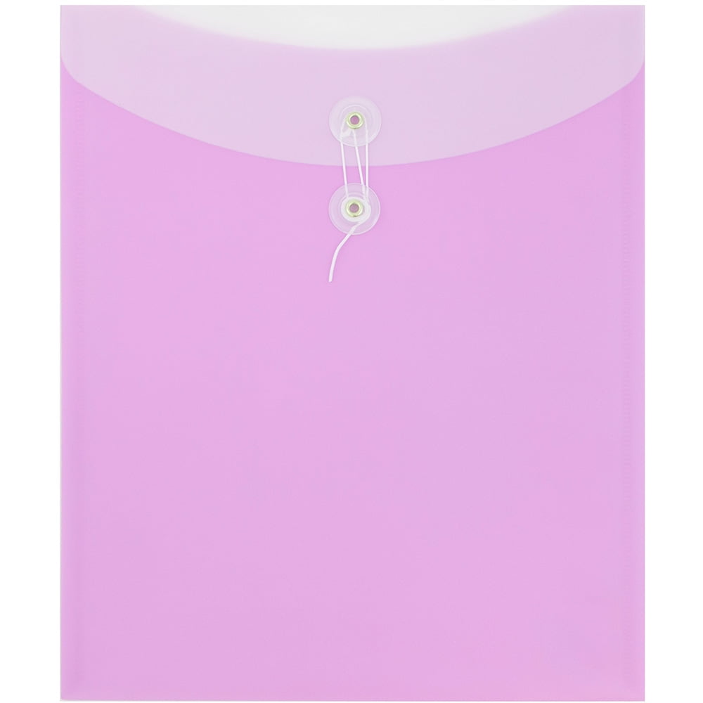 JAM Paper Plastic Envelopes, 9.8x11.8, 12/Pack, Lilac Two, Tone, Button ...