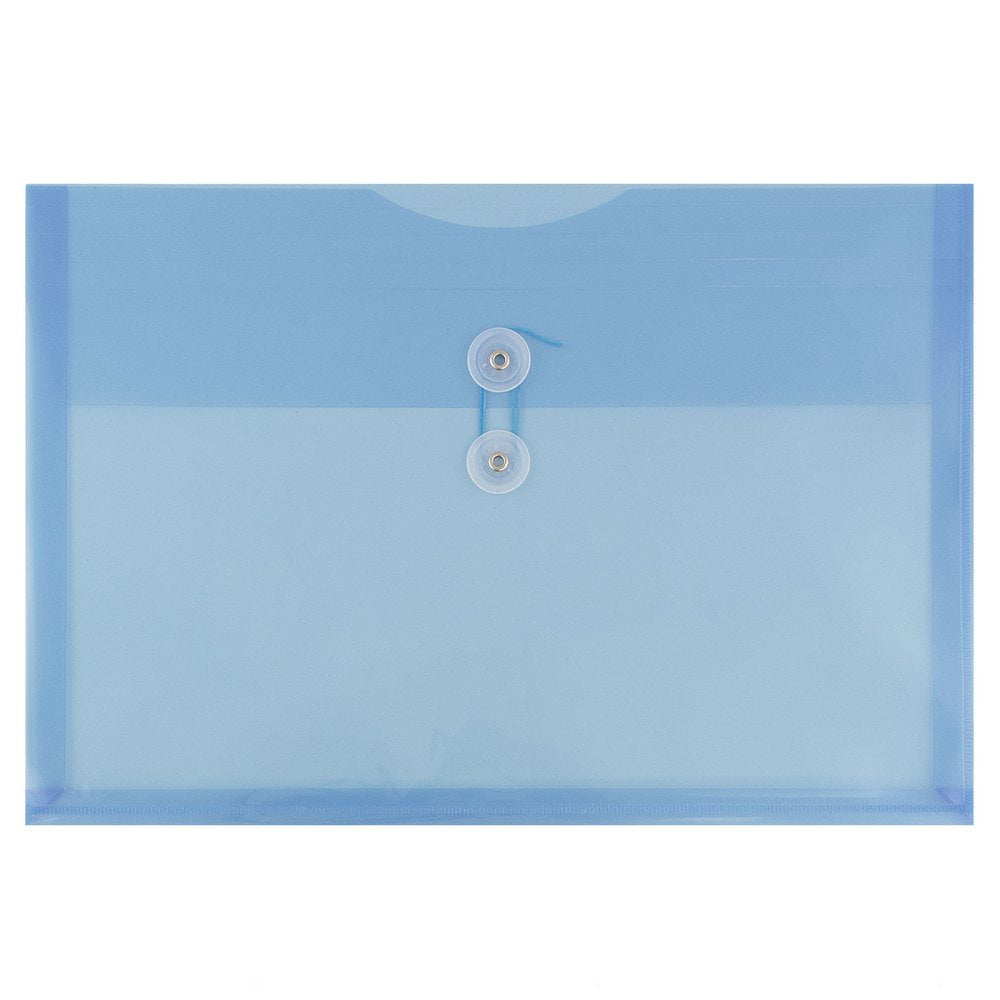 JAM Paper Plastic Envelopes, 9.8x14.5, Blue, Button String, Legal ...