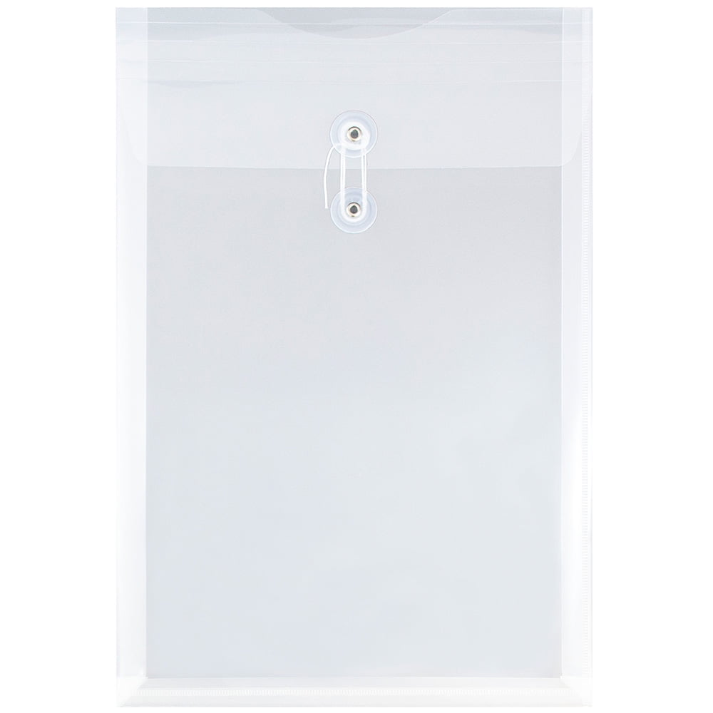 JAM Paper Plastic Envelopes, 9.8x14.5, Clear, Button String, Legal Open ...