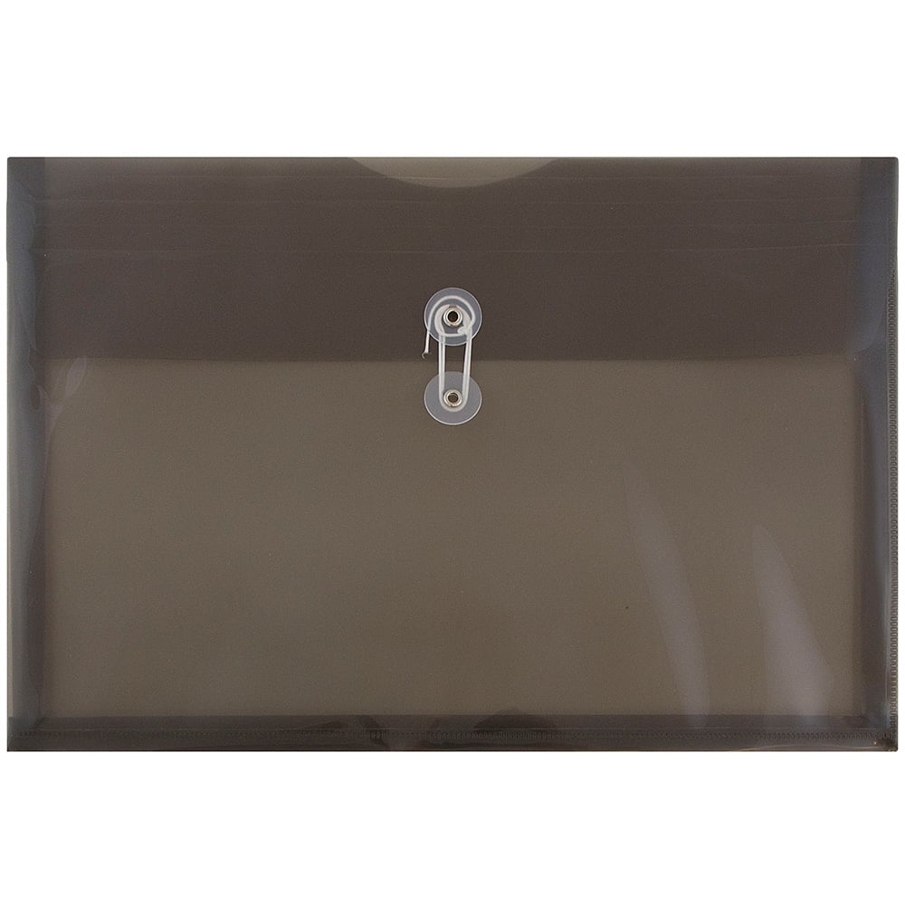 JAM Paper Plastic Envelopes, 9.8x14.5, Grey, Button String, Legal ...