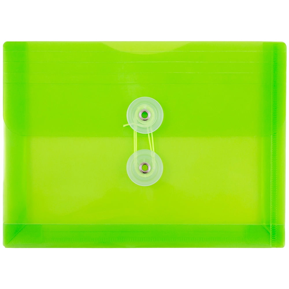 JAM Paper Plastic Envelopes with Button & String Tie Closure, Index ...