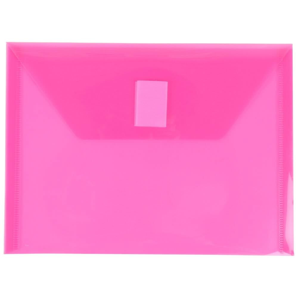 JAM Paper Plastic Envelopes with Hook & Loop Closure, Index, 5 1/2 x 7 ...