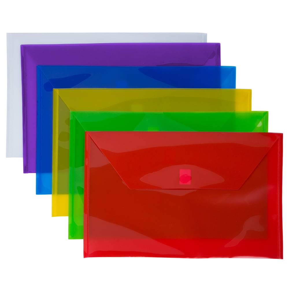 JAM Paper Plastic Envelopes with Hook & Loop Closure, Legal Booklet, 9 ...