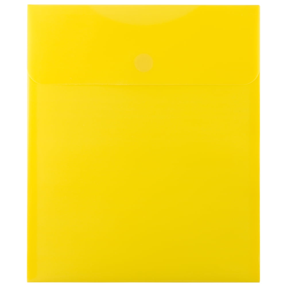 JAM Paper Plastic Hook & Loop Envelopes, 9.8x11.5, 12/Pack, Yellow ...