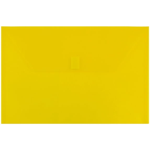 JAM Paper Plastic Hook & Loop Envelopes, 9.8x14.5, 12/Pack, Yellow ...