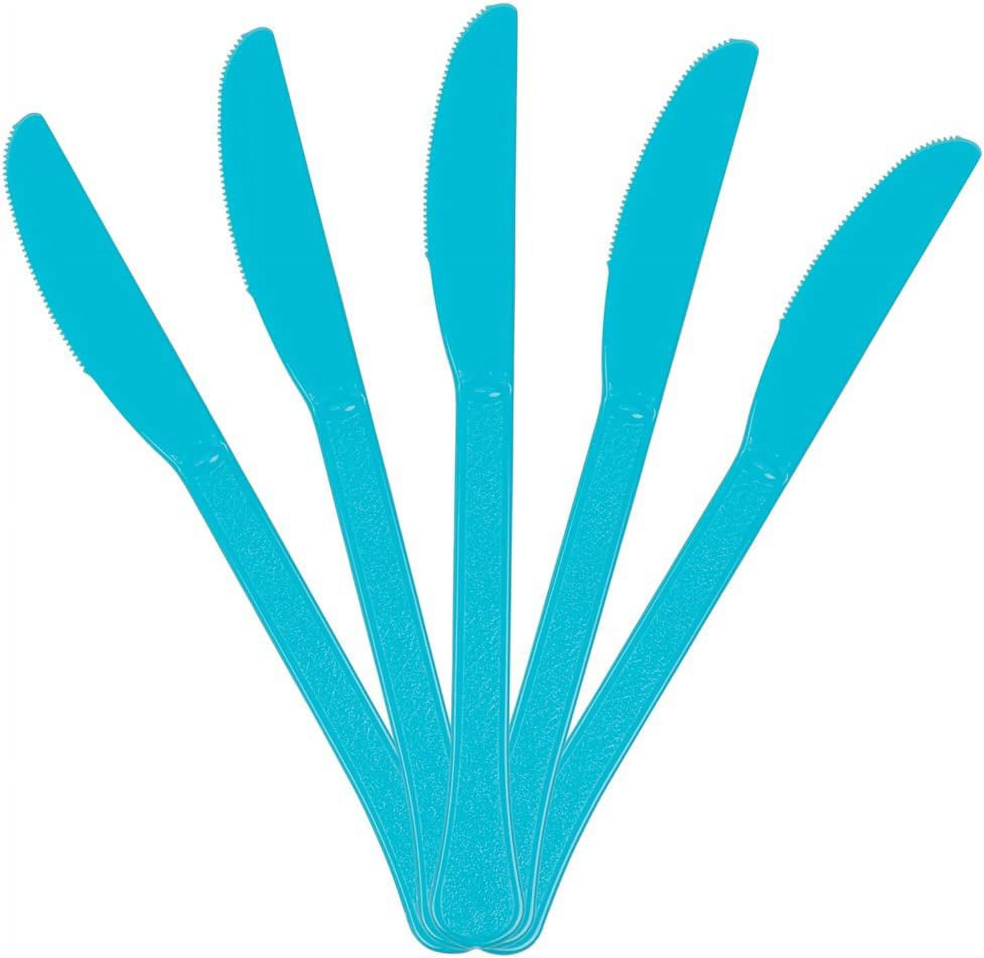 JAM Paper Plastic Knives, Bright Blue, 48 Disposable Knives/Pack ...