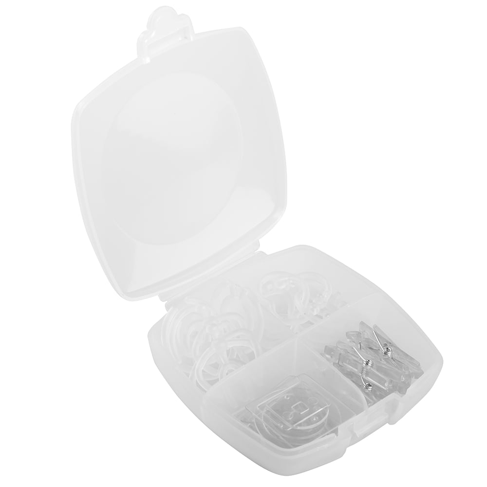 JAM Paper Plastic Office Clip Box, Medium, Clear, 24 Assorted Clips ...