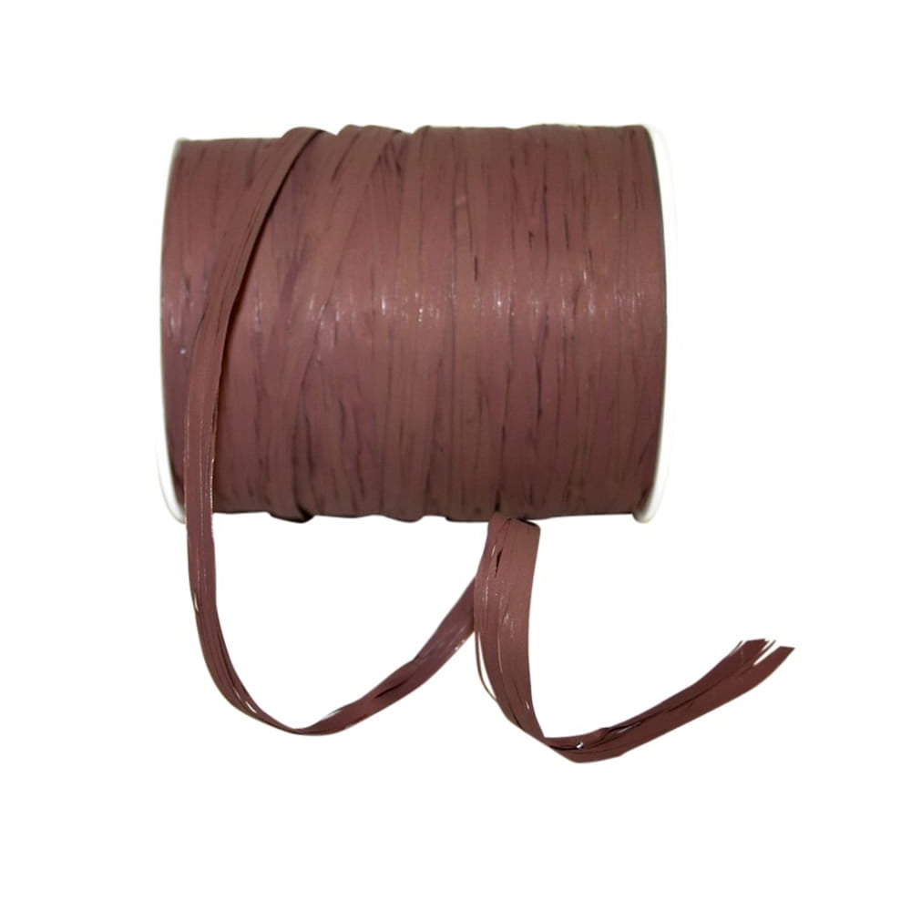 JAM Paper Plastic Raffia Ribbon, Brown, 3/8 in x 100 yd, 1/Pack ...