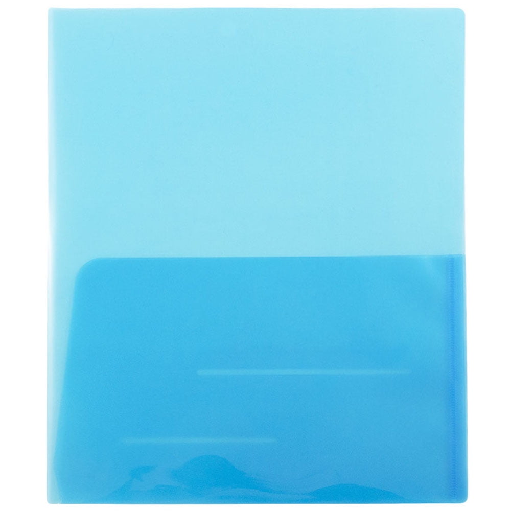 JAM Paper Plastic Regular Weight Two Pocket Presentation Folder, Blue ...