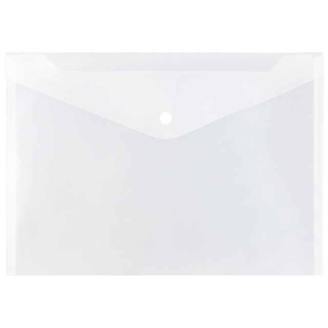 JAM Paper Plastic Snap Envelopes, 9.8x13, 12/Pack, Clear - Walmart.com