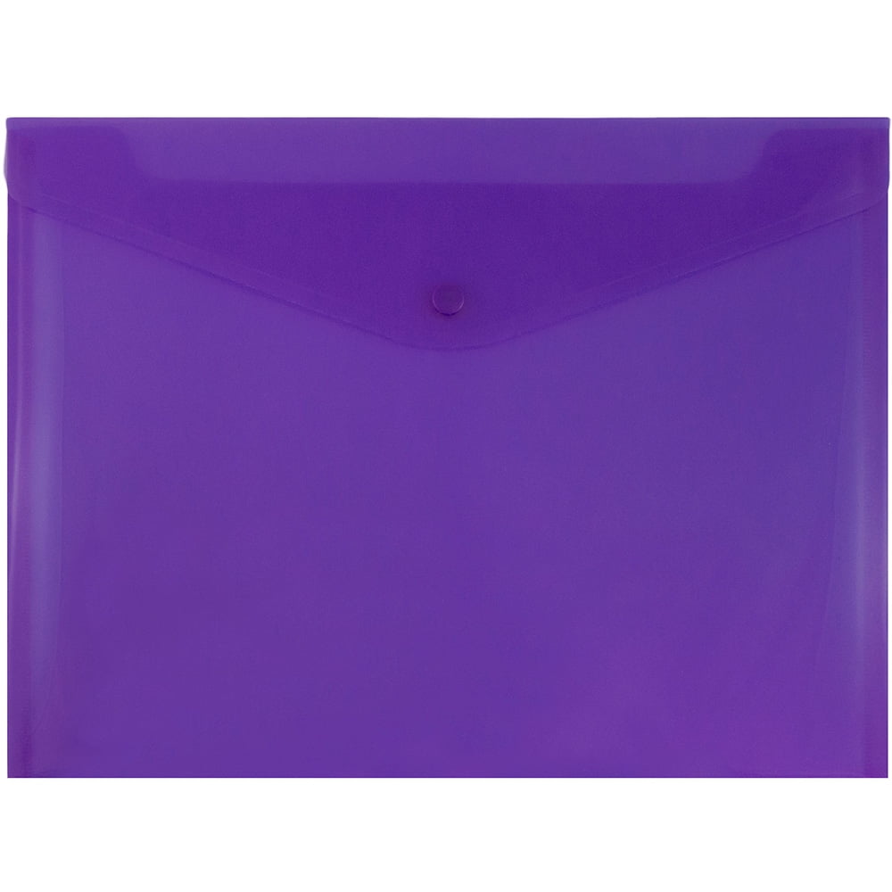 JAM Paper Plastic Snap Envelopes, 9.8x13, 12/Pack, Purple - Walmart.com