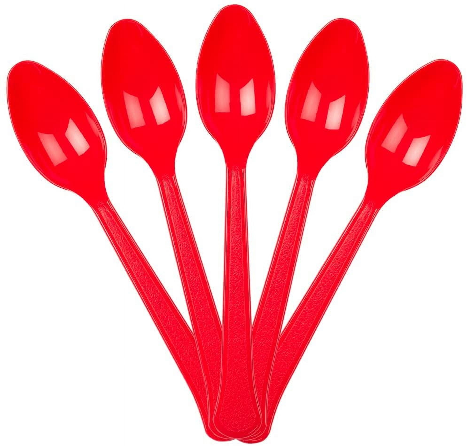 JAM Paper Plastic Spoons, Red, 48 Disposable Spoons/Pack - Walmart.com