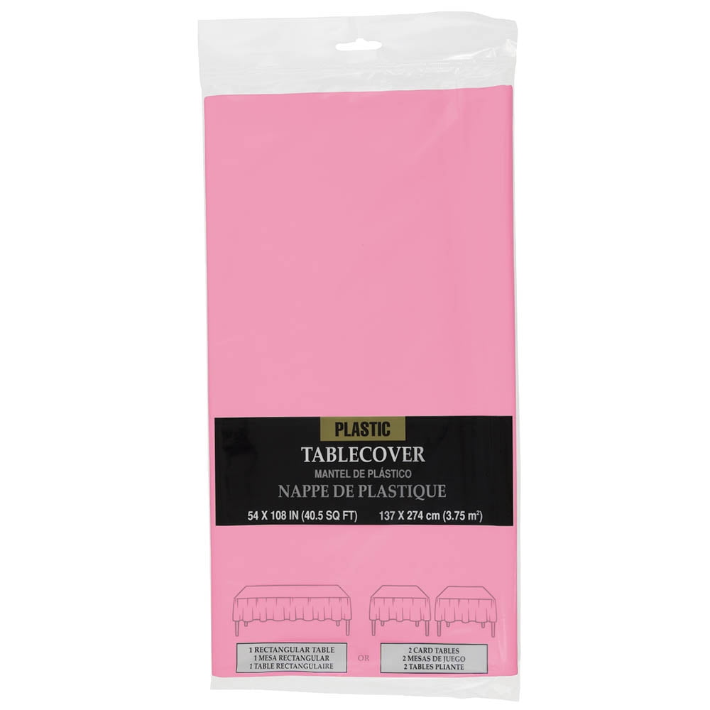 JAM Paper Plastic Table Cover, Baby Pink Tablecloth, 54in x 108in, 1 ...