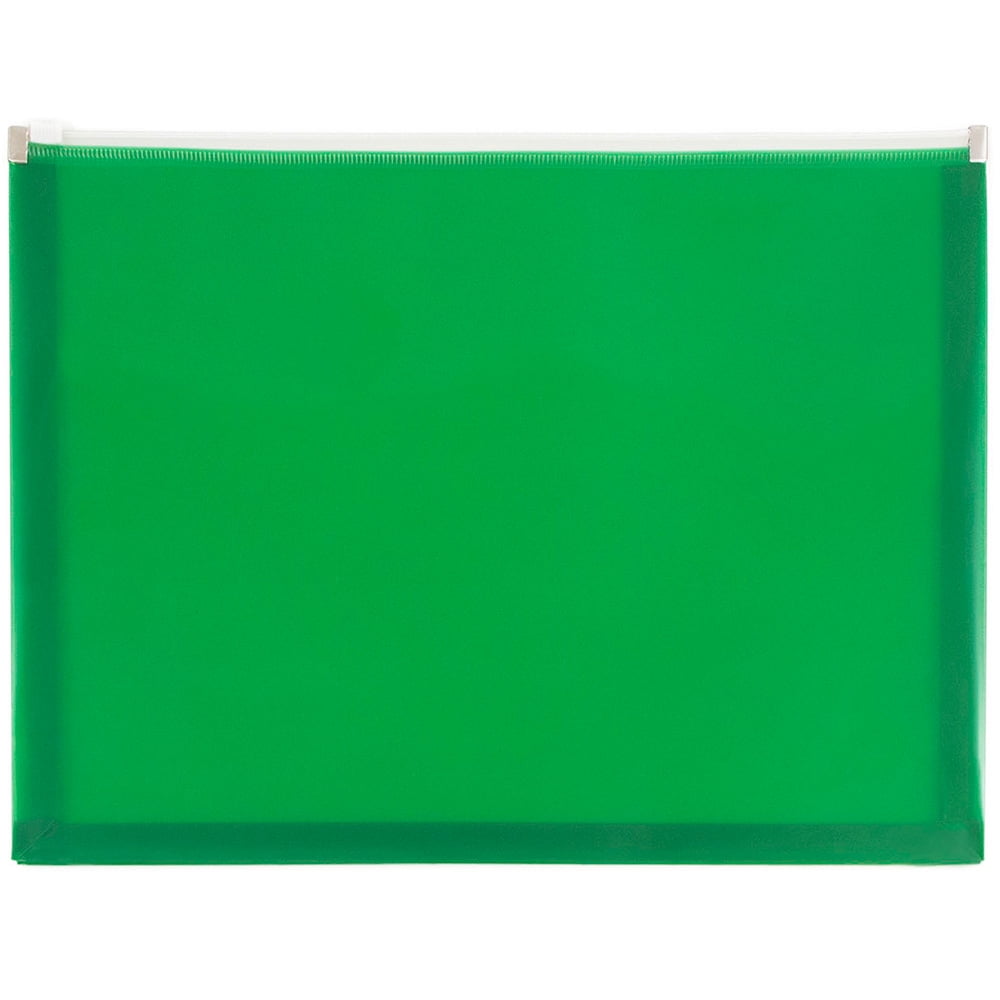 JAM Paper Plastic Zip Envelopes, 9.75 x 13, Green, 12/Pack - Walmart.com