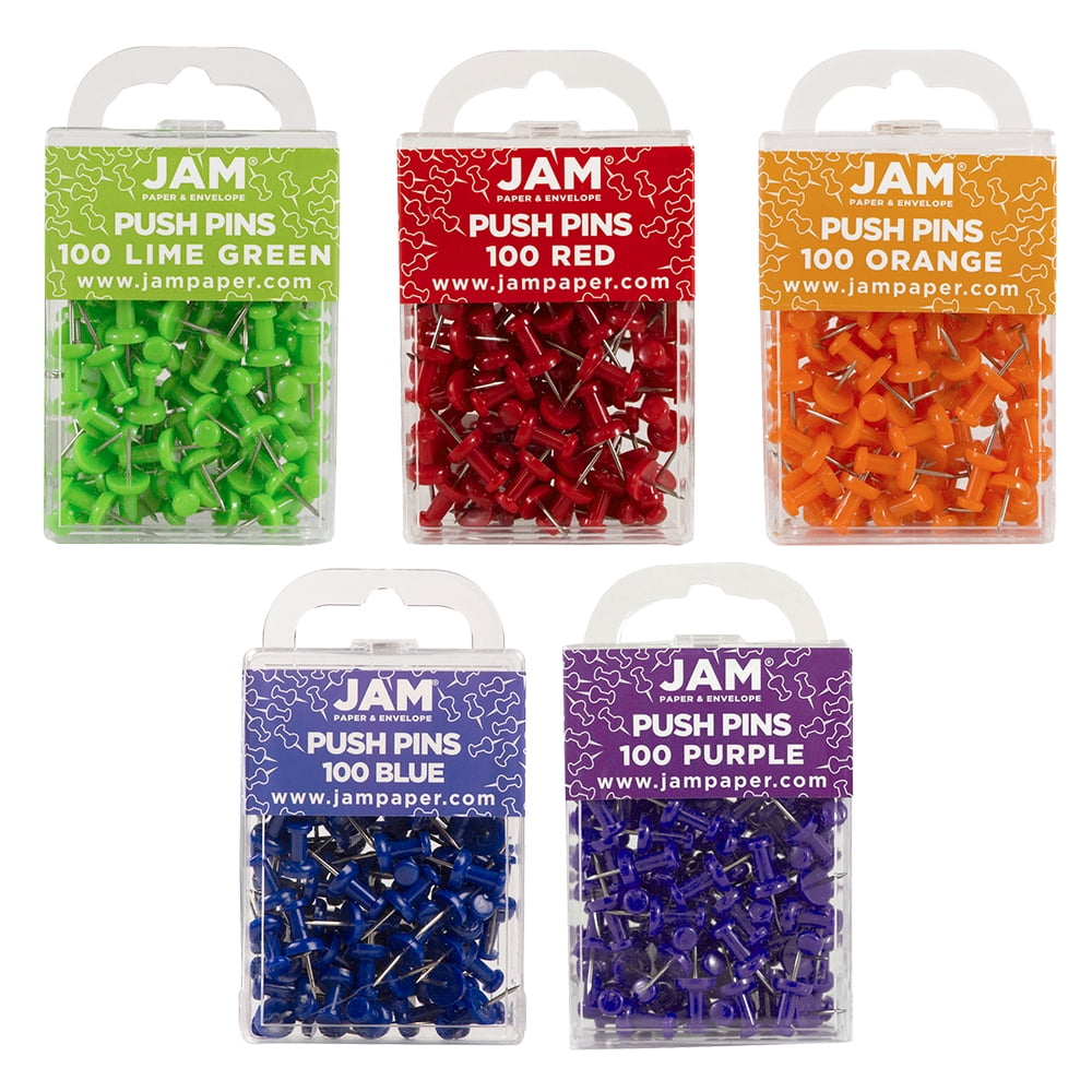 JAM Paper Push Pins, Assorted Color, 500/Pack - Walmart.com