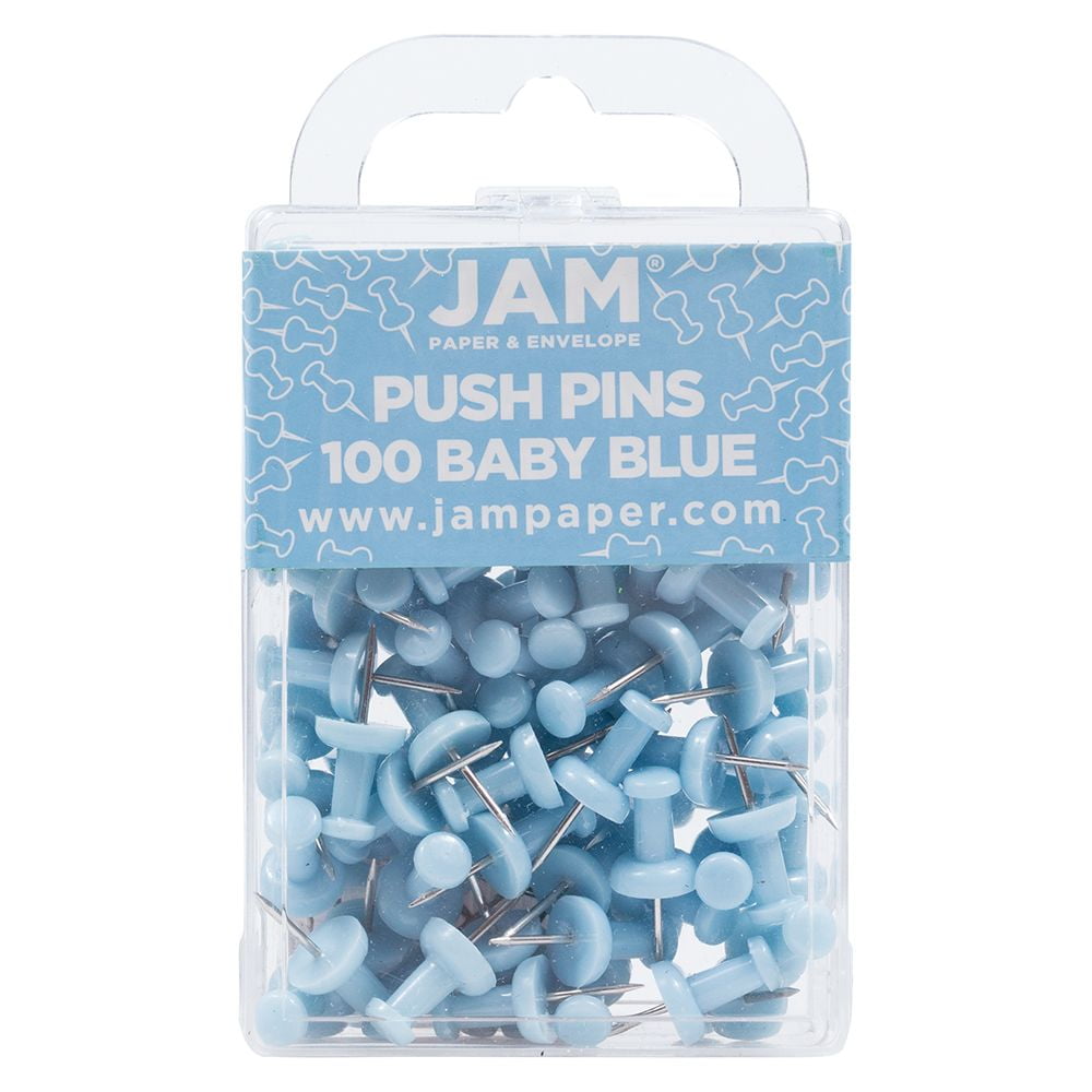 JAM Paper Push Pins, Baby Blue, 100/Pack - Walmart.com