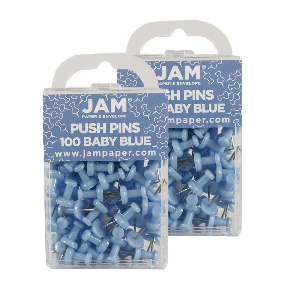 JAM Paper Push Pins, Baby Blue, 2 Packs of 100 - Walmart.com