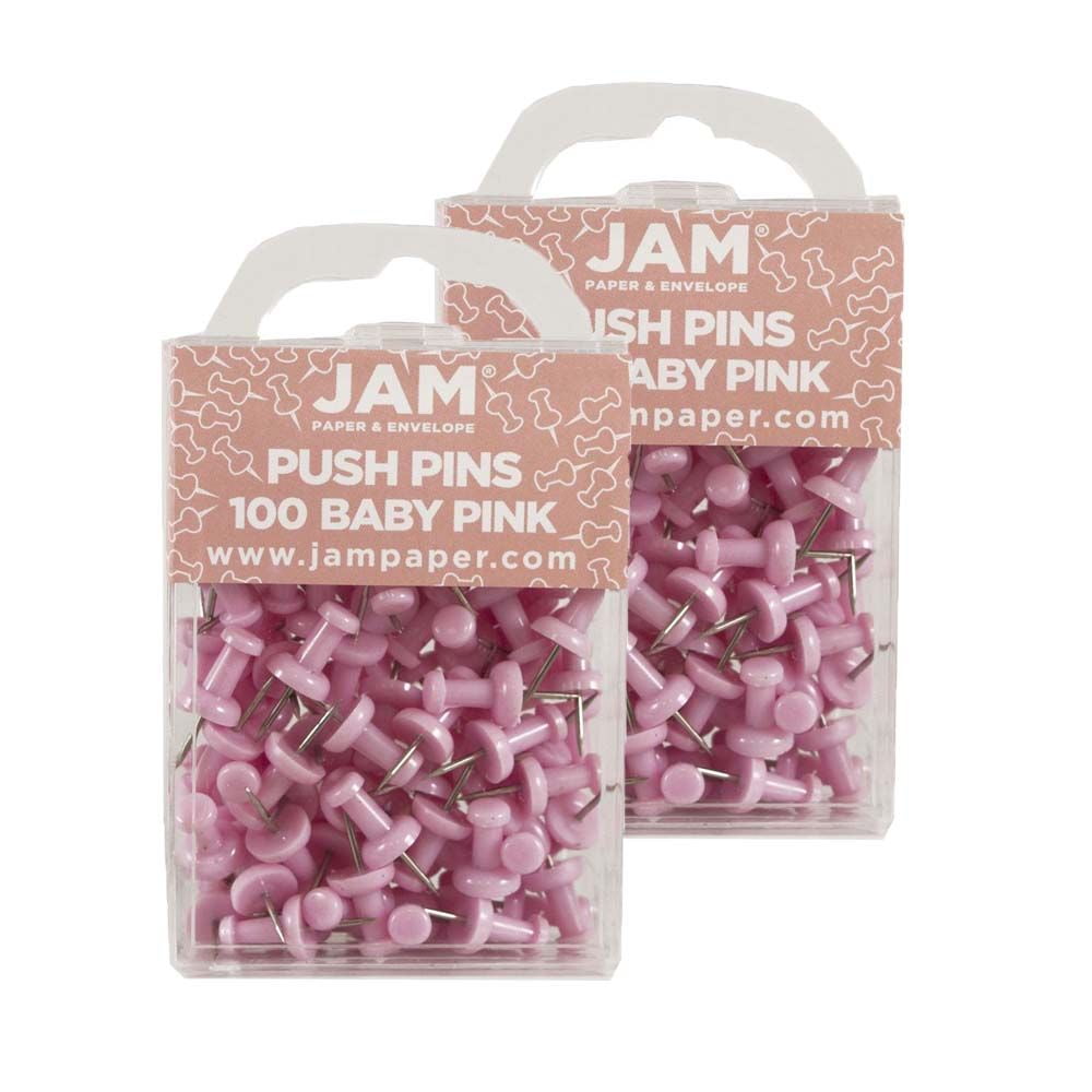 JAM Paper Push Pins, Baby Pink, 2 Packs of 100 - Walmart.com