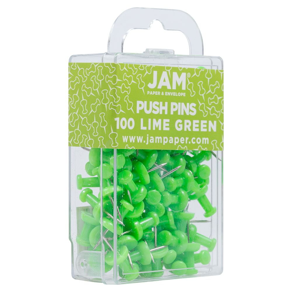 JAM Paper Push Pins, Lime Green Pushpins, 100/Pack - Walmart.com