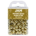 JAM Paper Push Pins, Round Head Map Tacks, 1 inch, Gold, 100/Pack ...