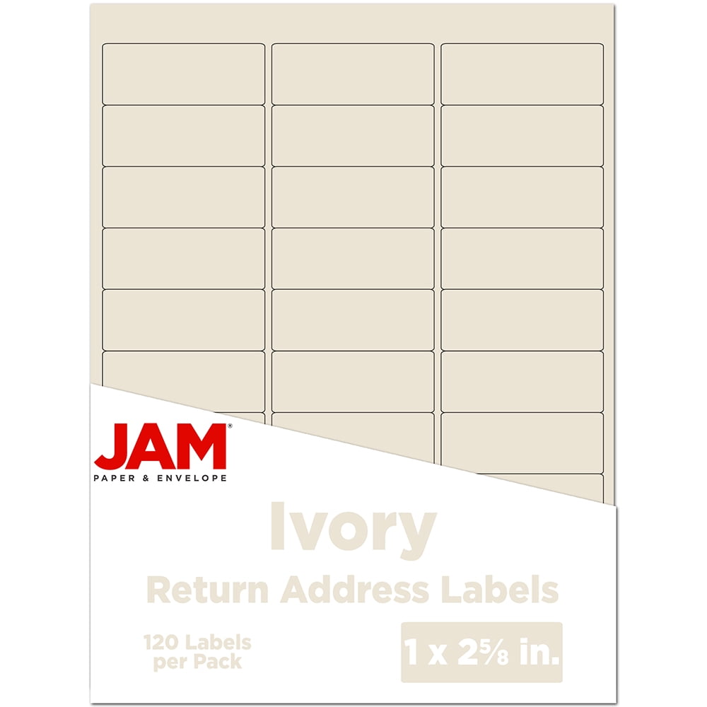 JAM Paper Return Address Labels, 1 x 2 5/8, Ivory, 120 per Pack ...