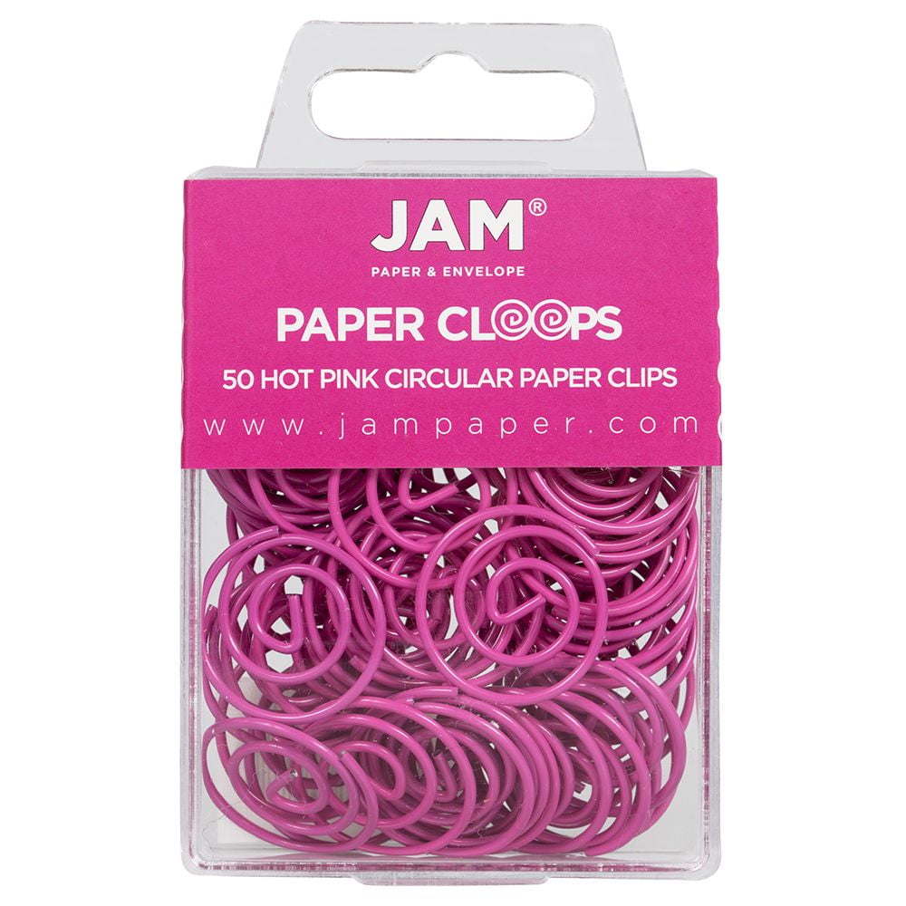 JAM Paper Round Fuchsia Pink Paper Clips, 1 in, 50 per Pack - Walmart.com