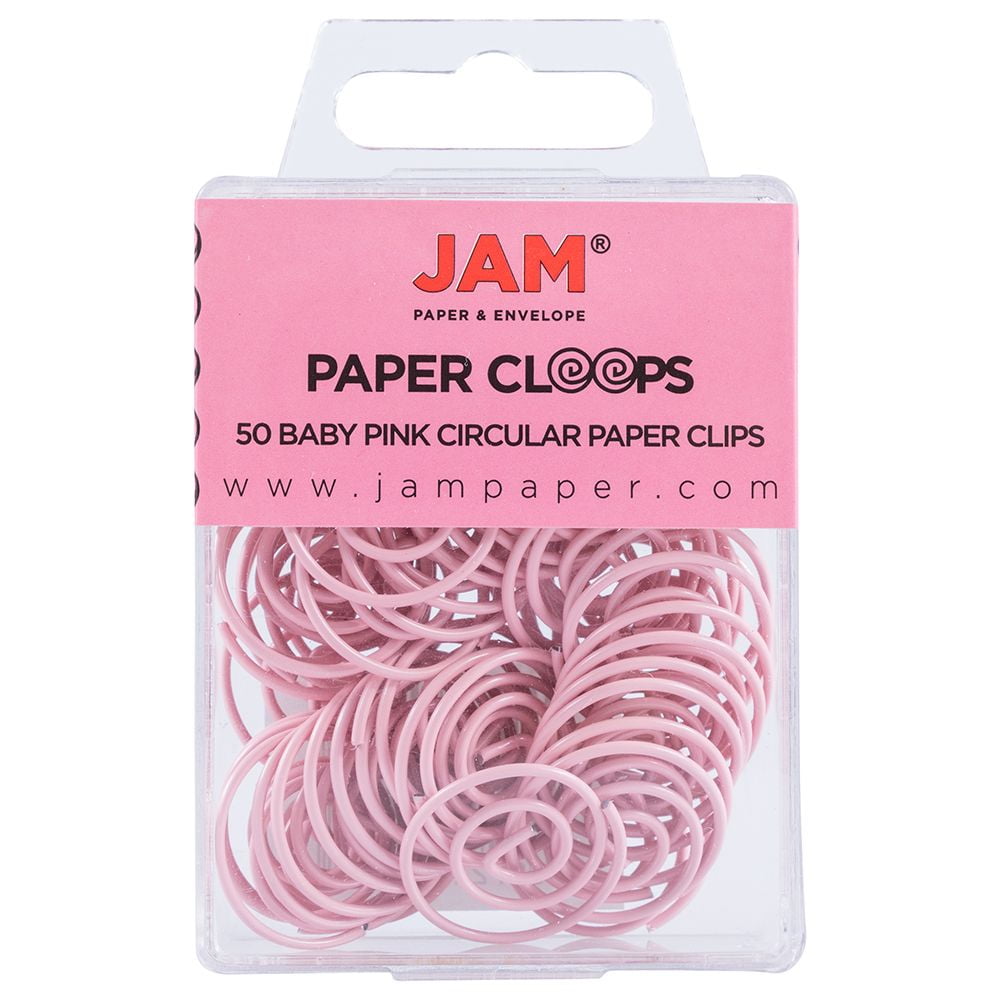 JAM Paper Round Paper Clips, Baby Pink Paperclips, 50/Pack - Walmart.com
