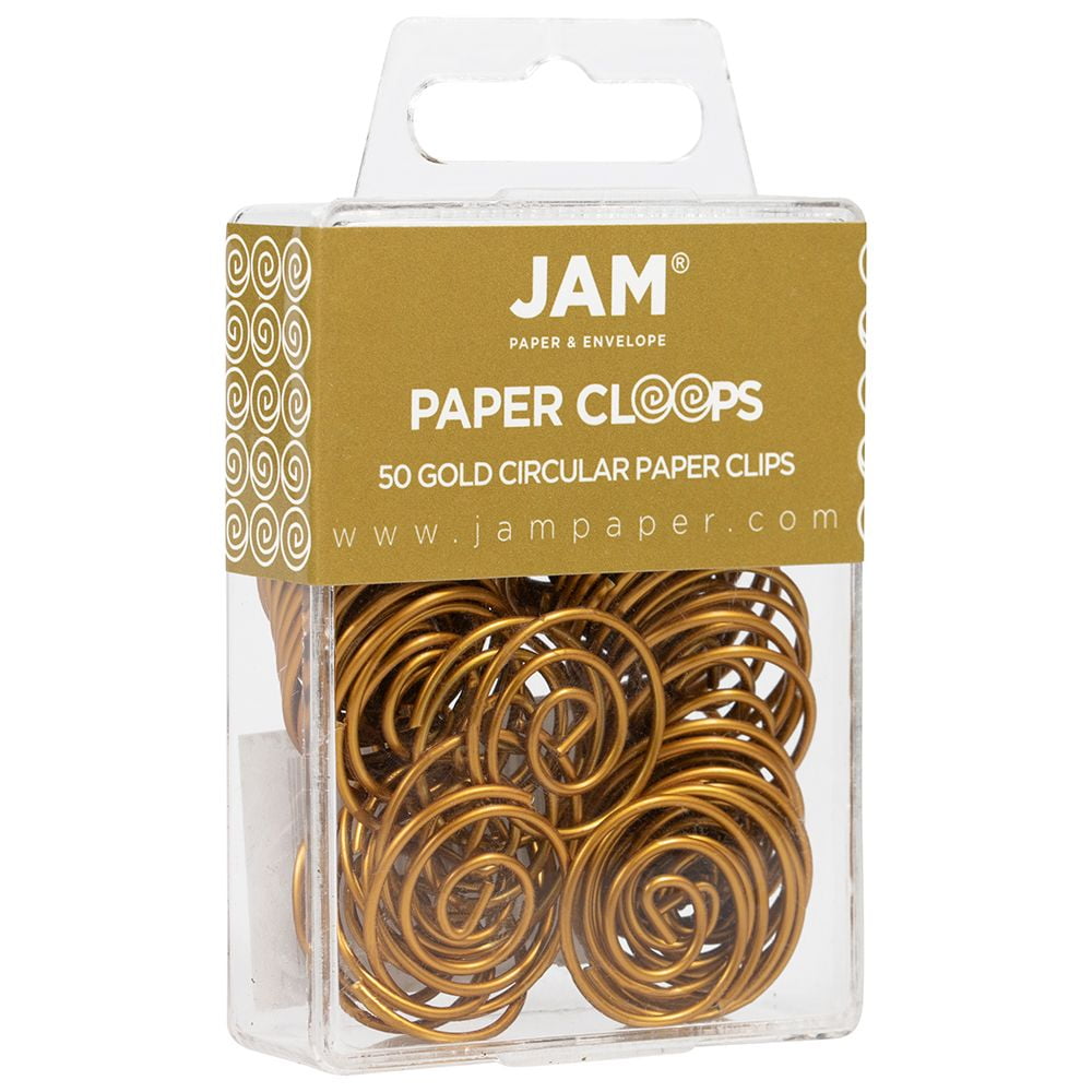 JAM Paper Round Paper Clips, Gold Paperclips, 1 in, 50/Pack - Walmart.com