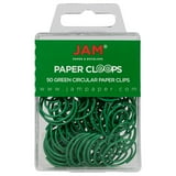 JAM Paper Round Paper Clips, Green Medium Paperclips, 1in, 50/Pack ...