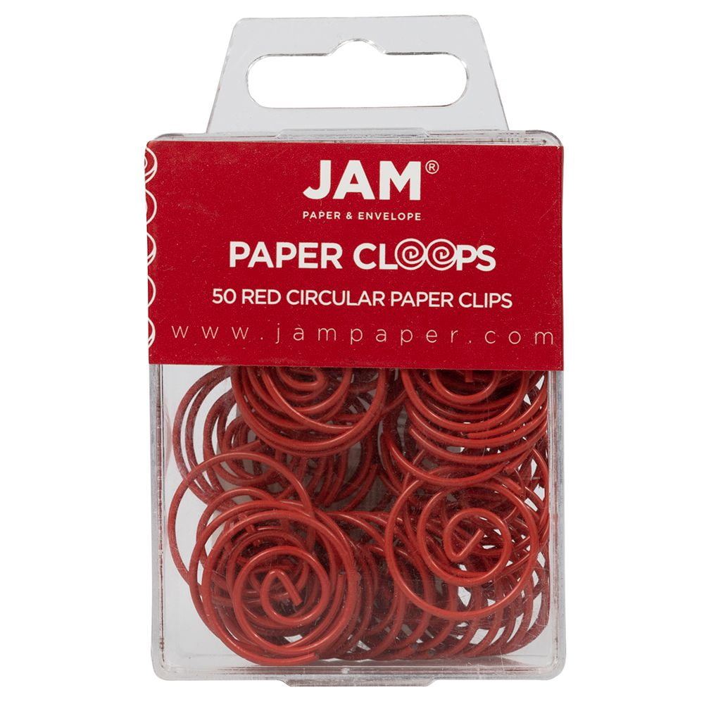 JAM Paper Round Red Paper Clips, 1 in, Medium, 50/Pack - Walmart.com
