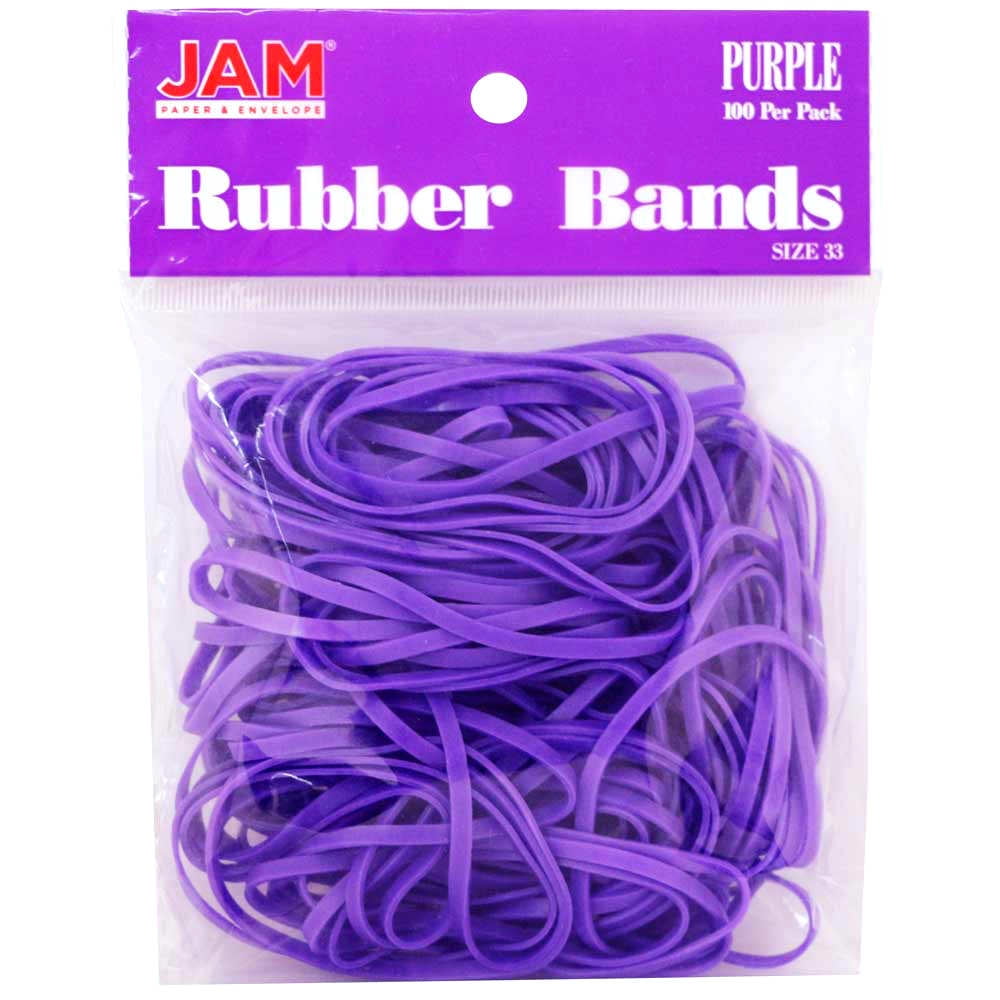JAM Paper Rubber Bands, Size 33, Purple Rubber bands, 100 per Pack ...